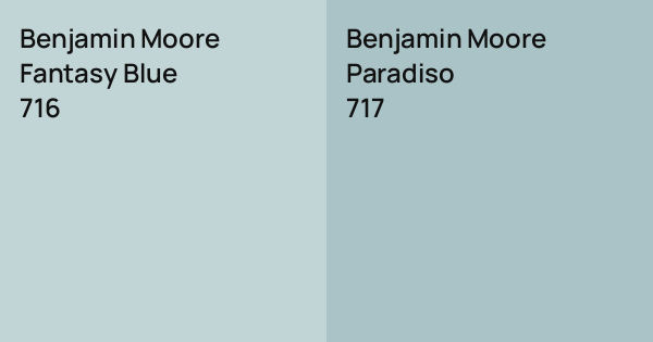 Benjamin Moore Fantasy Blue vs. Benjamin Moore Paradiso comparison