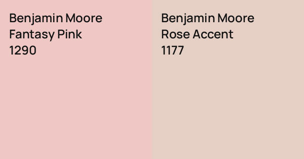 Benjamin Moore Fantasy Pink vs. Benjamin Moore Rose Accent comparison