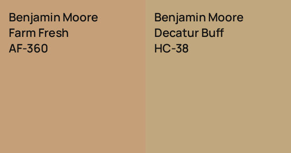 Benjamin Moore Farm Fresh vs. Benjamin Moore Decatur Buff comparison