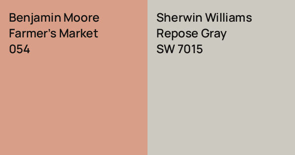 Benjamin Moore Farmer's Market vs. Sherwin Williams Repose Gray comparison