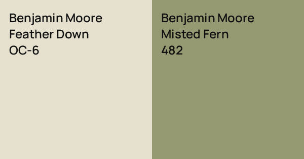 Benjamin Moore Feather Down vs. Benjamin Moore Misted Fern comparison