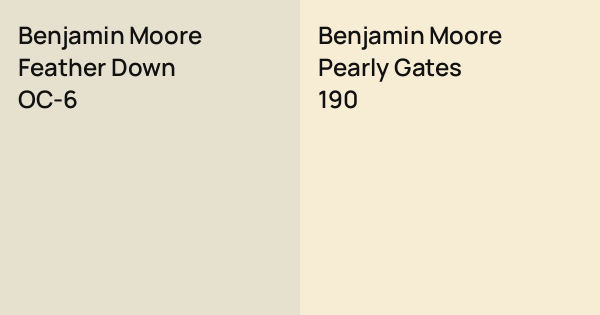 Benjamin Moore Feather Down vs. Benjamin Moore Pearly Gates comparison