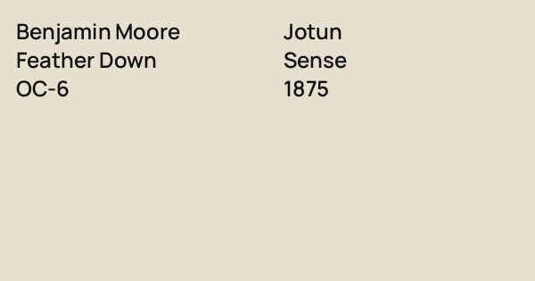 Benjamin Moore Feather Down vs. Jotun Sense comparison