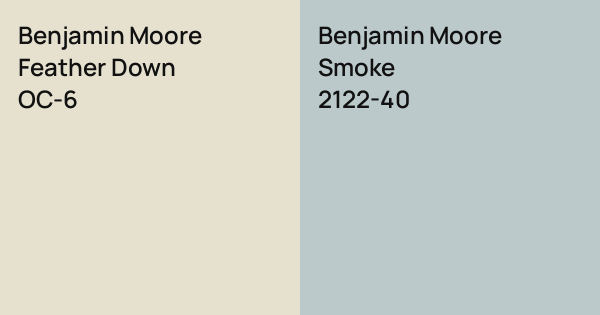 Benjamin Moore Feather Down vs. Benjamin Moore Smoke comparison