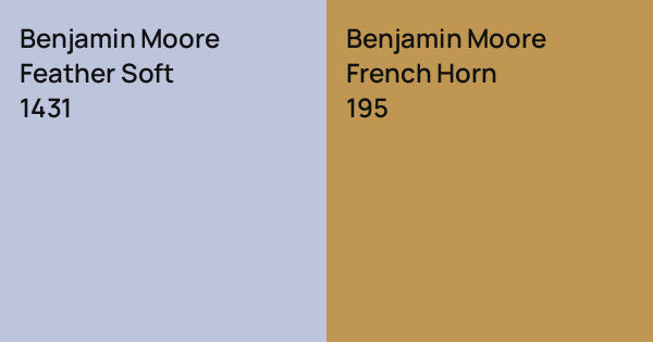 Benjamin Moore Feather Soft vs. Benjamin Moore French Horn comparison