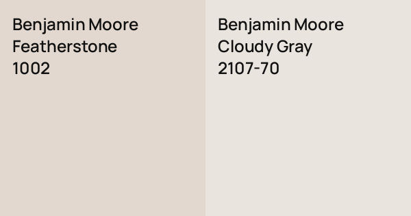 Benjamin Moore Featherstone vs. Benjamin Moore Cloudy Gray comparison