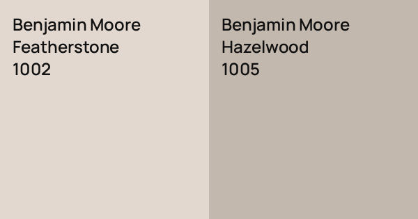 Benjamin Moore Featherstone vs. Benjamin Moore Hazelwood comparison