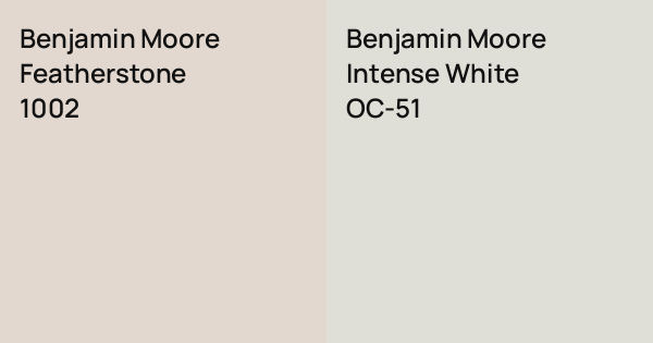 Benjamin Moore Featherstone vs. Benjamin Moore Intense White comparison