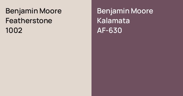 Benjamin Moore Featherstone vs. Benjamin Moore Kalamata comparison