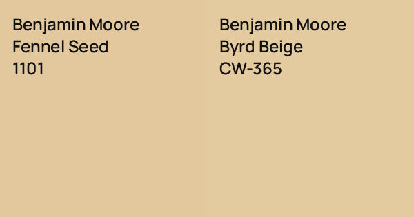 Benjamin Moore Fennel Seed vs. Benjamin Moore Byrd Beige comparison