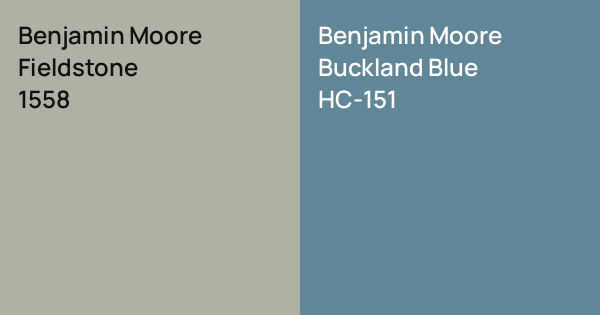 Benjamin Moore Fieldstone vs. Benjamin Moore Buckland Blue comparison