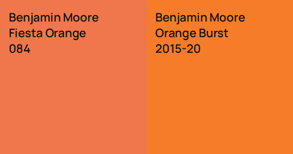Benjamin Moore Fiesta Orange vs. Benjamin Moore Orange Burst comparison