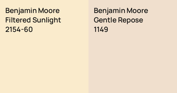Benjamin Moore Filtered Sunlight vs. Benjamin Moore Gentle Repose ...