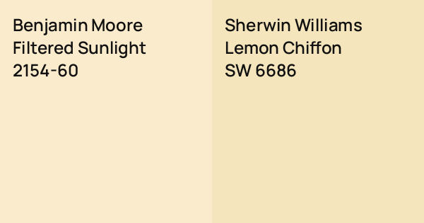 Benjamin Moore Filtered Sunlight vs. Sherwin Williams Lemon Chiffon ...