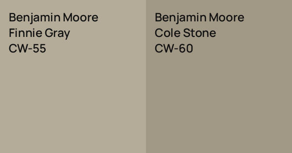 Benjamin Moore Finnie Gray vs. Benjamin Moore Cole Stone comparison