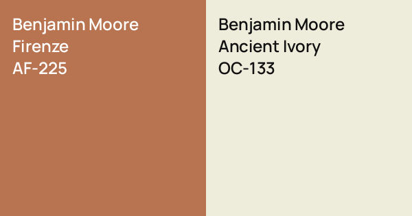 Benjamin Moore Firenze vs. Benjamin Moore Ancient Ivory comparison