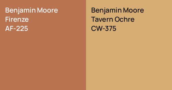 Benjamin Moore Firenze vs. Benjamin Moore Tavern Ochre comparison