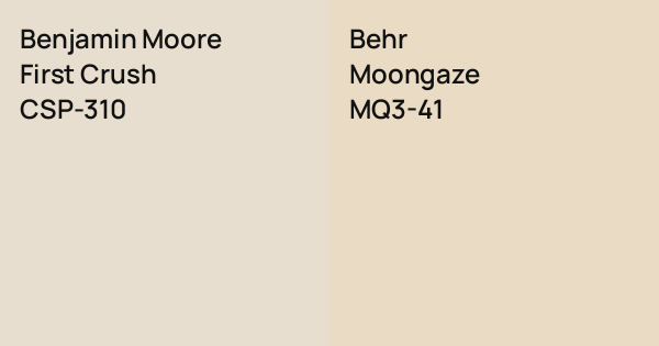 Benjamin Moore First Crush vs. Behr Moongaze comparison