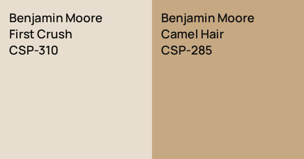 Benjamin Moore First Crush vs. Benjamin Moore Camel Hair comparison