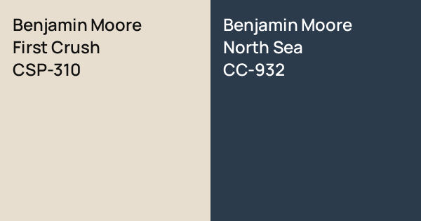 Benjamin Moore First Crush vs. Benjamin Moore North Sea comparison