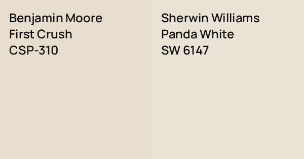 Benjamin Moore First Crush vs. Sherwin Williams Panda White comparison