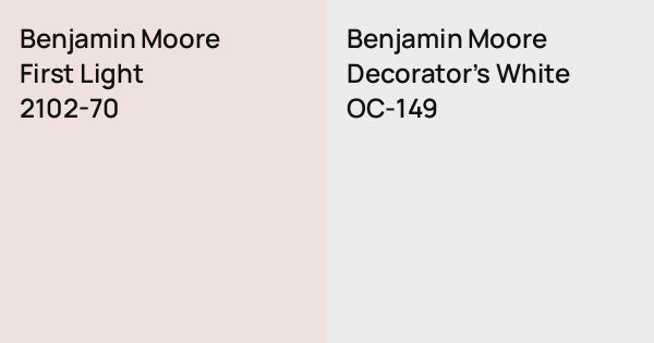 Benjamin Moore First Light vs. Benjamin Moore Decorator's White comparison