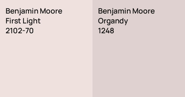 Benjamin Moore First Light vs. Benjamin Moore Organdy comparison