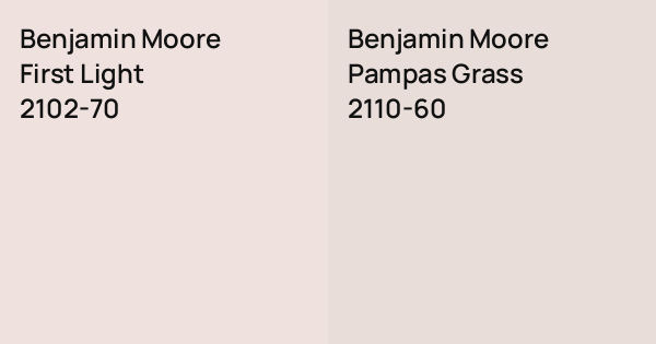 Benjamin Moore First Light vs. Benjamin Moore Pampas Grass comparison
