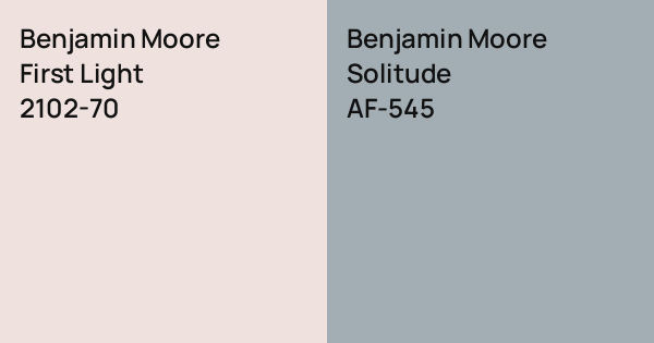 Benjamin Moore First Light vs. Benjamin Moore Solitude comparison