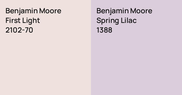 Benjamin Moore First Light vs. Benjamin Moore Spring Lilac comparison