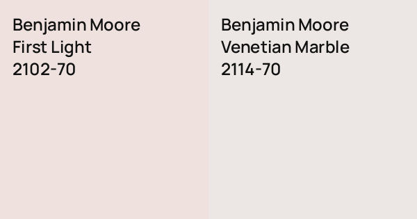 Benjamin Moore First Light vs. Benjamin Moore Venetian Marble comparison