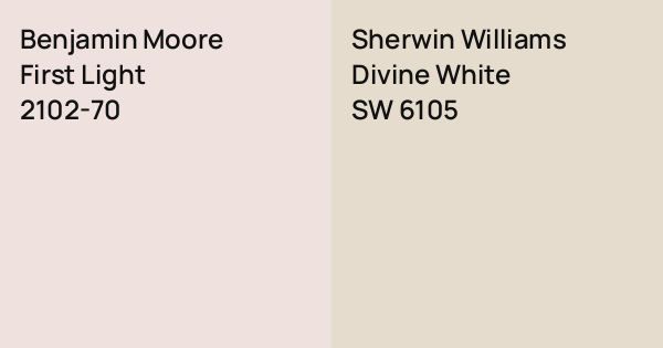 Benjamin Moore First Light vs. Sherwin Williams Divine White comparison