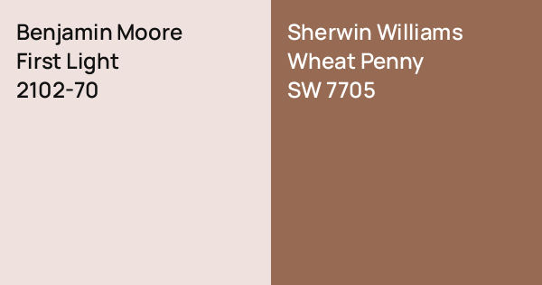 Benjamin Moore First Light vs. Sherwin Williams Wheat Penny comparison