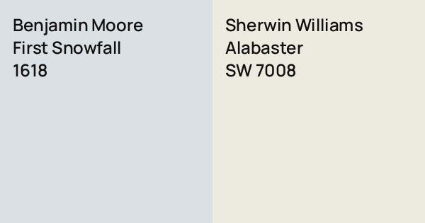 Benjamin Moore First Snowfall vs. Sherwin Williams Alabaster comparison
