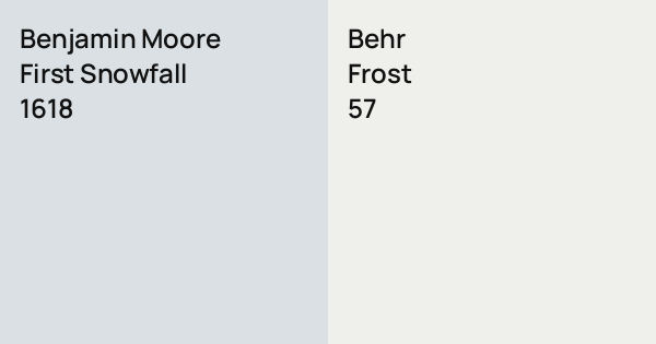 Benjamin Moore First Snowfall vs. Behr Frost comparison