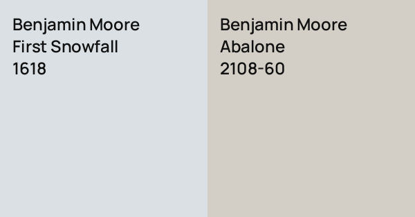 Benjamin Moore First Snowfall vs. Benjamin Moore Abalone comparison