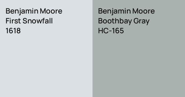 Benjamin Moore First Snowfall vs. Benjamin Moore Boothbay Gray comparison