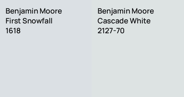 Benjamin Moore First Snowfall vs. Benjamin Moore Cascade White comparison