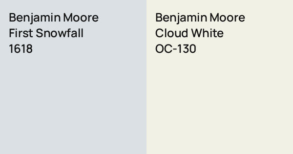 Benjamin Moore First Snowfall vs. Benjamin Moore Cloud White comparison