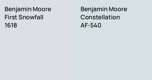 Benjamin Moore First Snowfall vs. Benjamin Moore Constellation comparison