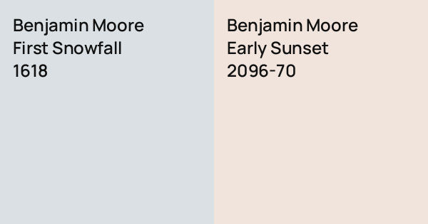 Benjamin Moore First Snowfall vs. Benjamin Moore Early Sunset comparison