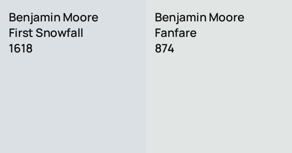 Benjamin Moore First Snowfall vs. Benjamin Moore Fanfare comparison