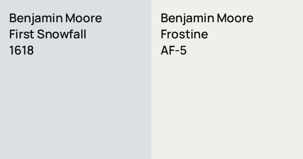 Benjamin Moore First Snowfall vs. Benjamin Moore Frostine comparison