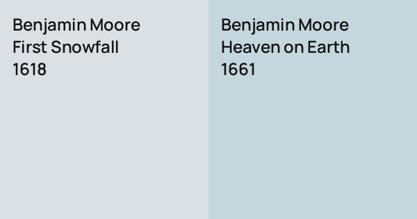 Benjamin Moore First Snowfall vs. Benjamin Moore Heaven on Earth comparison