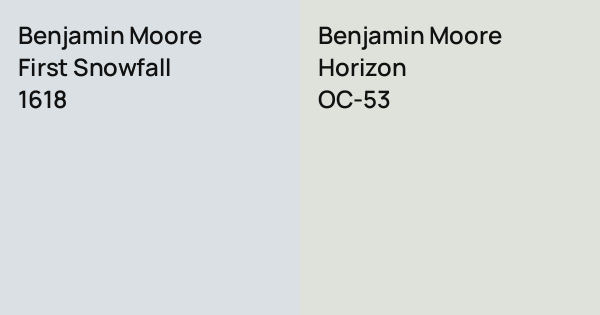 Benjamin Moore First Snowfall vs. Benjamin Moore Horizon comparison