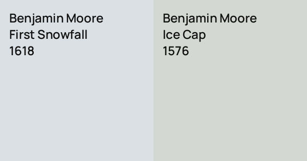 Benjamin Moore First Snowfall vs. Benjamin Moore Ice Cap comparison