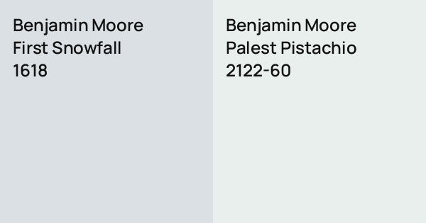 Benjamin Moore First Snowfall vs. Benjamin Moore Palest Pistachio ...