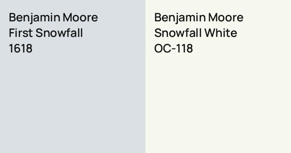 Benjamin Moore First Snowfall vs. Benjamin Moore Snowfall White comparison