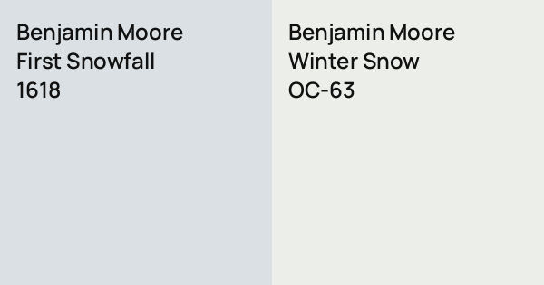 Benjamin Moore First Snowfall vs. Benjamin Moore Winter Snow comparison