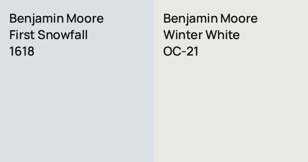 Benjamin Moore First Snowfall vs. Benjamin Moore Winter White comparison